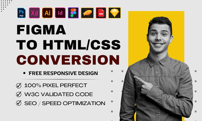 Convert figma to html, psd to html, figma to react, figma to weblow by ...