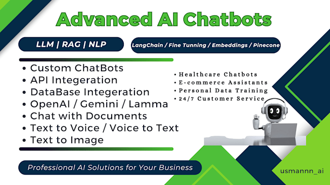 Develop ai chatbots and websites using llm, rag, nlp with openai ...