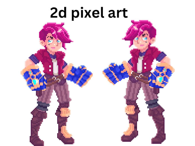 Make pixel art, pngtuber, giftuber character for stream, tile, map, 2d ...