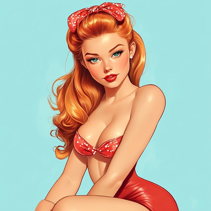 Make pin up girl and pin up girl illustration by Kejuhodes | Fiverr