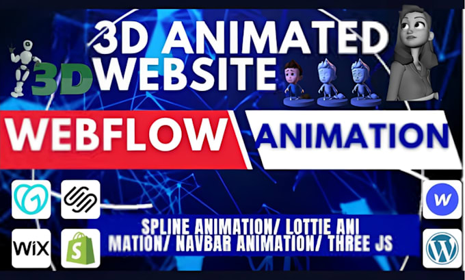 Fix 3d animated webflow 3d scroll spline webgl three js gsap website animation by Mercy8653 | Fiverr