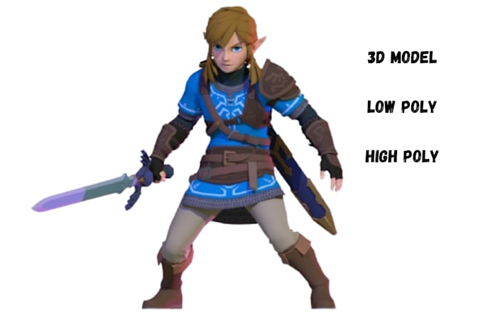 Do low poly 3d model high poly 3d model for game characters and game ...