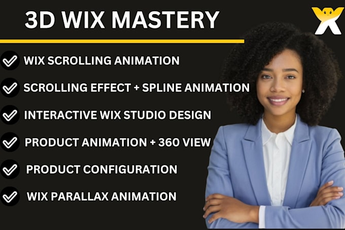 Design, redesign 3d animated wix website scrolling animation, parallax ...