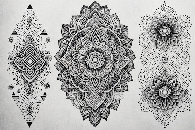 Create for you a unique dotwork tattoo design by Lilanibinson | Fiverr