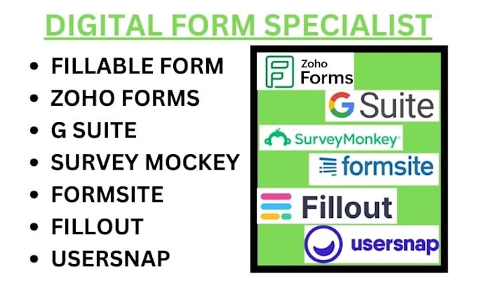 Setup fillable form zoho forms g suite survey monkey formsite fillout ...