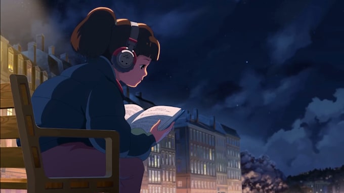 Crear animación en bucle lofi, video musical lofi, animación gif ...