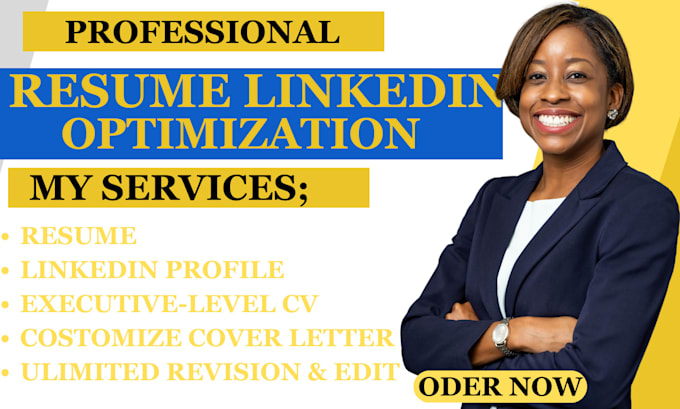 Deliver professional resume writing, linkedin profile, cv, cover letter ...