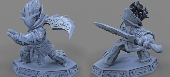 Remodel your stl file model,create 3d mini figurine from scratch for 3d ...