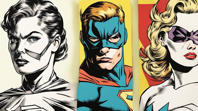 Draw comic superhero pop art portraits by Kerinanever | Fiverr