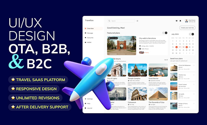 Design uiux online travel agency saas b2b b2c ota platform by Forexdna ...