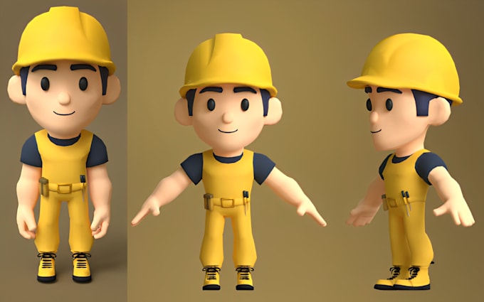 Create low poly character 3d model psx n64 ps1 cartoon poly realistic ...