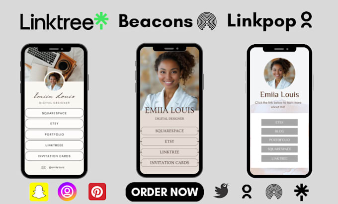 Build landing page design linktree instagram bio beacons link in bio stanstore by Emiialouis028 ...