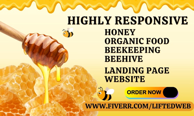 Design honey website organic food beekeeping beehive bee raw honey website by Liftedweb | Fiverr
