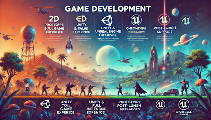 Develop a high quality 2d or 3d game in unity or unreal engine by Gamedevlord | Fiverr