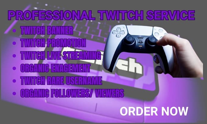 Do twitch username twitch promotion design banner organic gaming custom ...