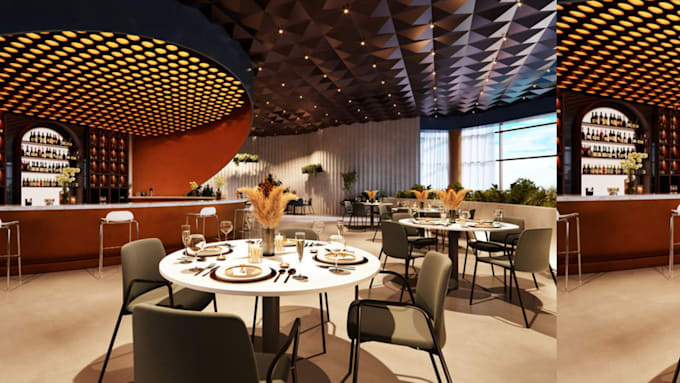 Do 3d cgi interior design for café,coffee shop,retail store,lounge,bar ...
