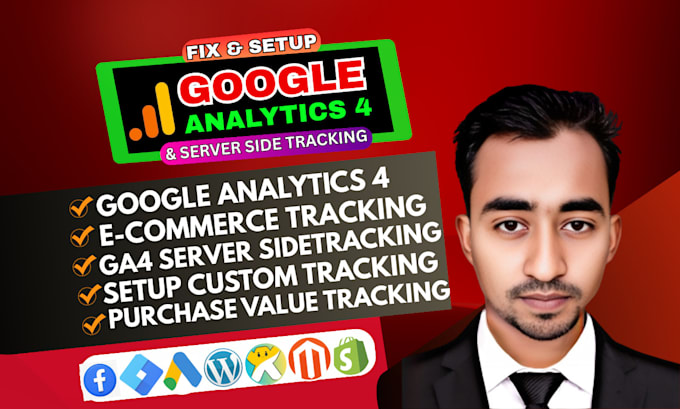 Fix or setup google analytics 4, ga4 ecommerce tracking, ads conversion by gtm by Asik_mia | Fiverr