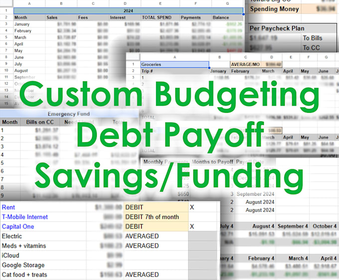 Create custom budget spreadsheets, debt payoff plans, and expense ...