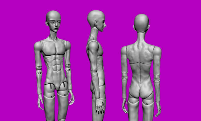 Sculpt 3d bjd 3d doll toy design 3d flexi 3d articulated model for 3d printing by Kingsleywells ...