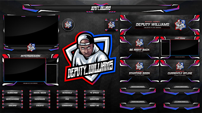 Design twitch overlay, twitch logo, kick, animated stream overlay ...