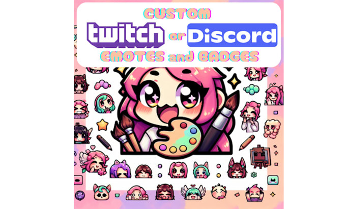 Draw custom twitch and discord emotes and sub badges by Sabrina_fre ...