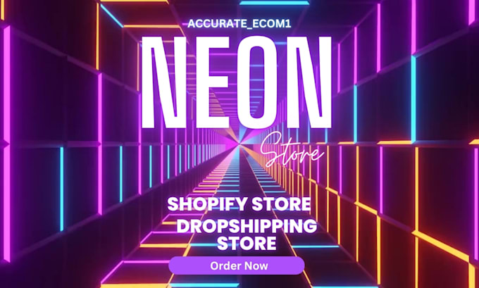Design profitable neon website neon logo neon shopify store ...