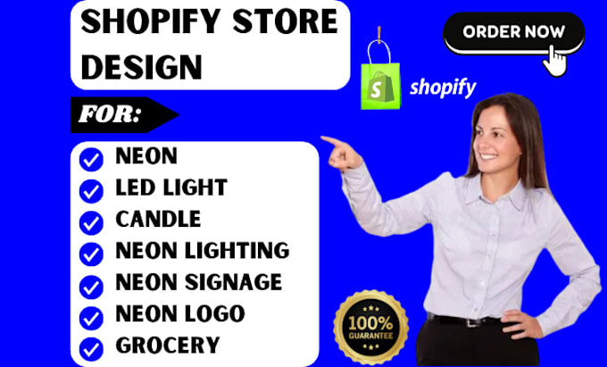 Design neon led light candle lighting signage logo grocery shopify ...