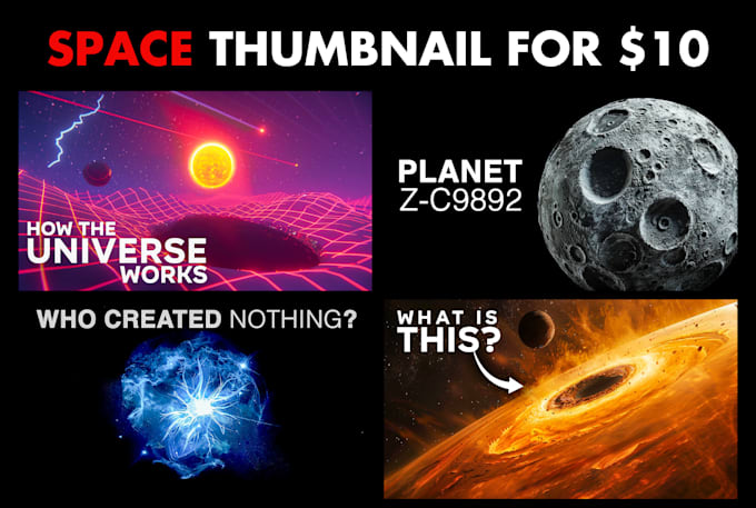 Design amazing space and alien thumbnail by Iammanuyadav | Fiverr