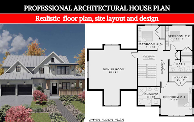 Design architectural house plan and design floor plan