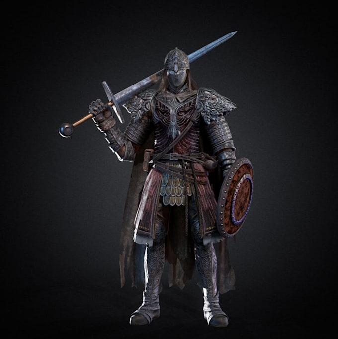 Model 3d knight with armor, model 3d knight with armor,game asset,ue5 ...