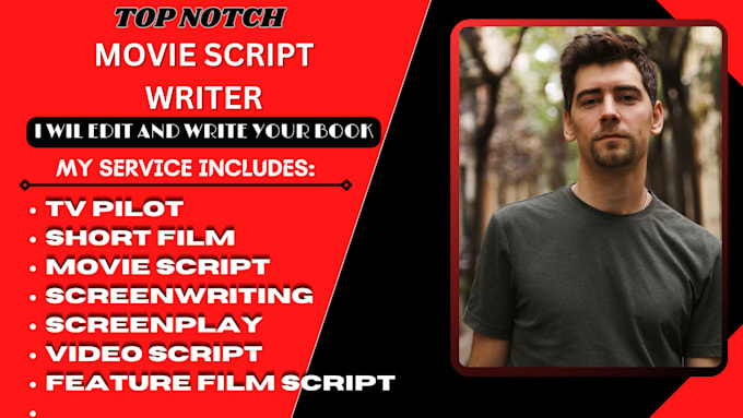 Ghostwrite your movie script, film script, tv series, screenplay and tv pilot by Charlesscott44 ...