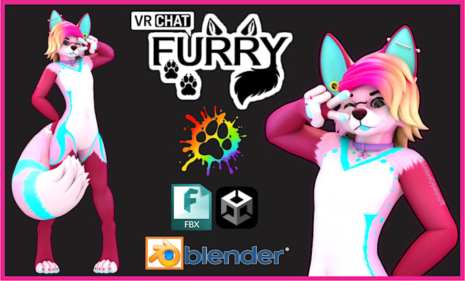 Create a custom vrchat furry nsfw avatar for pc and quest