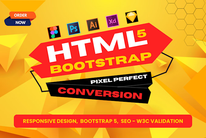 Convert figma, psd, ai, xd to responsive html with bootstrap 5 by Husnain_xheikh | Fiverr