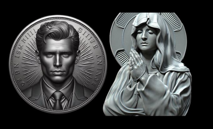 Sculpt 3d coin model 3d bas relief 3d coin minting coin animation 3d ...