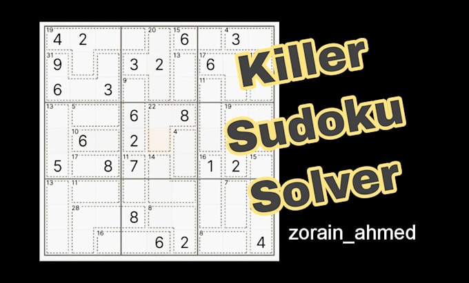 Solve killer sudoku problem for you by Zorain_ahmed | Fiverr