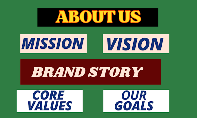 Write a compelling mission and vision statement,brand story, values and ...