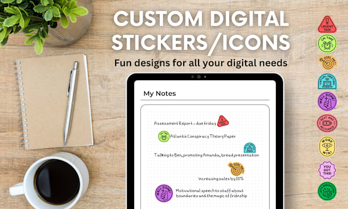 Create custom digital stickers and icons for any use by Cam_beca | Fiverr