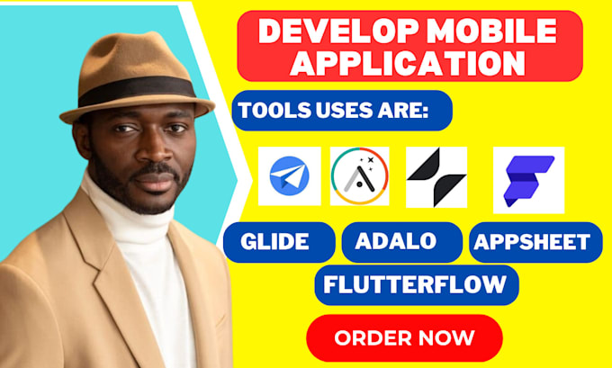 Develop mobile app with flutterflow, appsheet, glide adalo buildfire goodbarber by Lovehubs | Fiverr