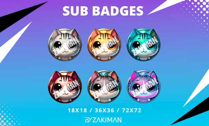 Create custom sub badges for your stream by Zakiman360 | Fiverr