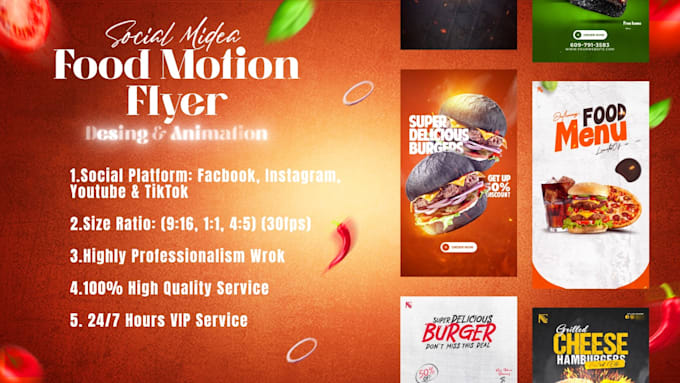Do animated motion flyers for foods by Nakibscanvas | Fiverr