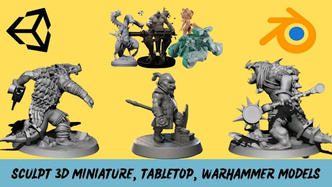 Sculpt 3d miniature, 40k warhammer, dnd tabletop, 3d models for 3d stl ...