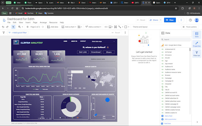 Create interactive dashboard in google data looker studio by Clinton ...