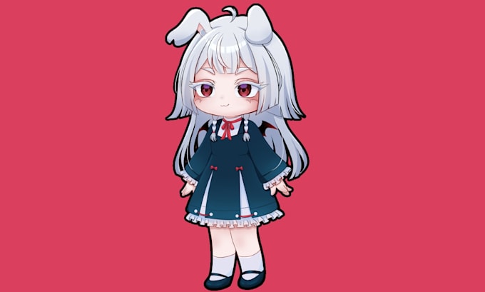 Draw png tuber in cute chibi vtuber style by Geneherlianys | Fiverr
