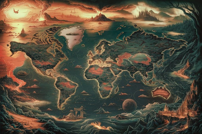 Create an amazing fantasy map illustration by Sebastmu | Fiverr
