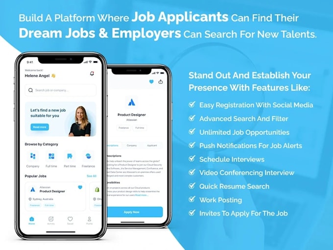 Develop job portal app, recruitment portal app, job seekers app, job ...