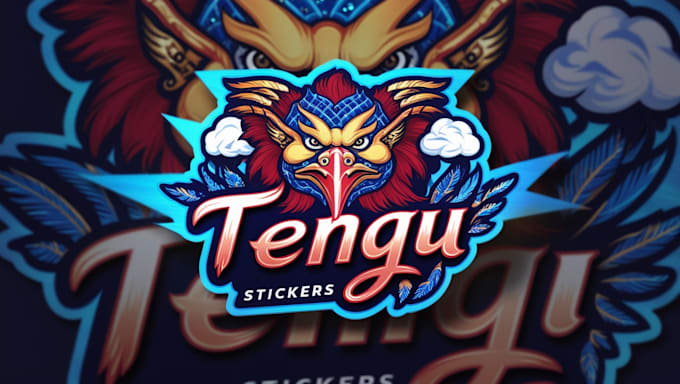 Do custom tengu stickers logo design by Andreawilli | Fiverr