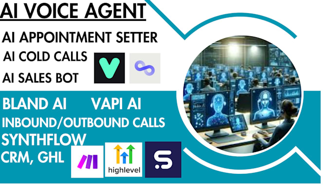 Build ai voice agent, ai cold caller, inbound outbound call, vapi, bland, make by Pro_harderr ...