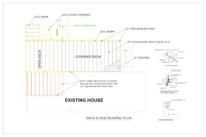 Design deck, patio, porch, sunroom permit drawings set by Engsaba | Fiverr