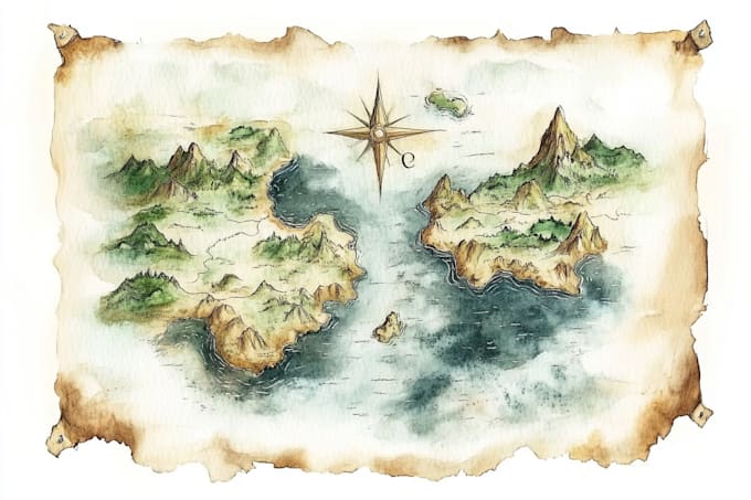Draw watercolor map illustration just for you by Lizellbooi | Fiverr