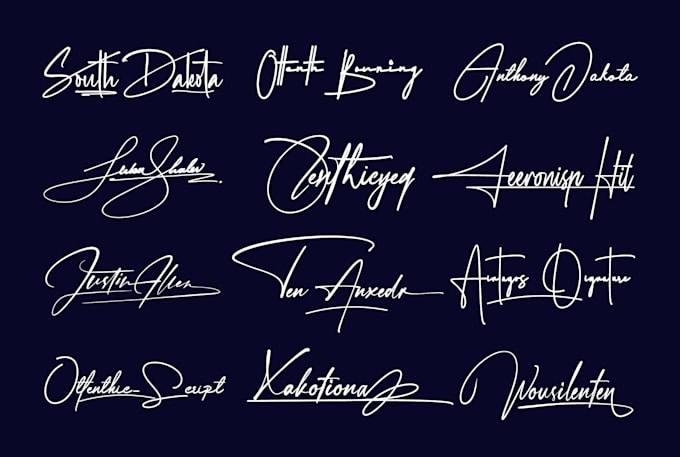 Design real handwritten signature, scripted, cursive logo by ...